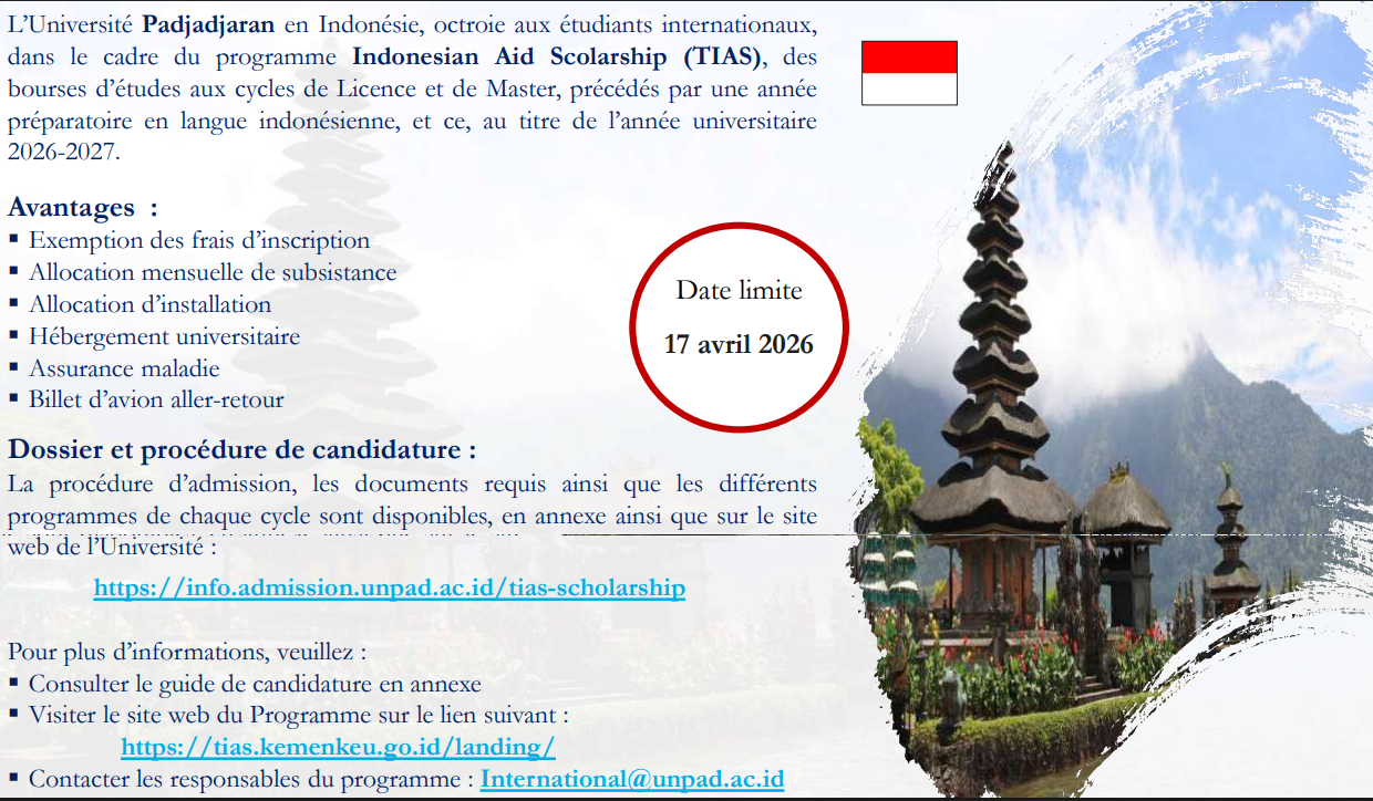 Indonesian Aid Scholarship (TIAS) Program at Padjadjaran University for ...